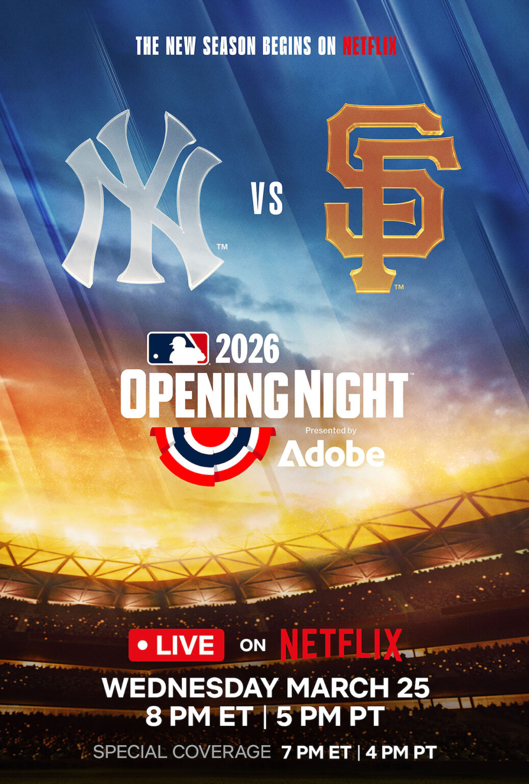 Netflix transmitirá el Opening Night de la MLB entre Yankees y Giants ...